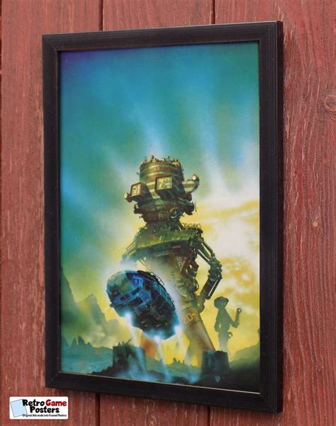 The Naked Sun 1985 Chris Foss Art Black Framed A4 Size Poster