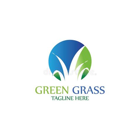 Natural Grass Logo Design Template Stock Vector Illustration Of Leaf