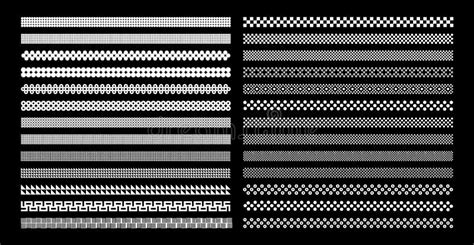 Flat Abstract Shape Divider Border Design Set Stock Vector