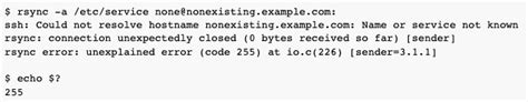 Rsync Exit Codes