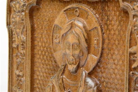 Buy Carved Wooden Small Icon With Metal Fastening Jesus Christ Handmade