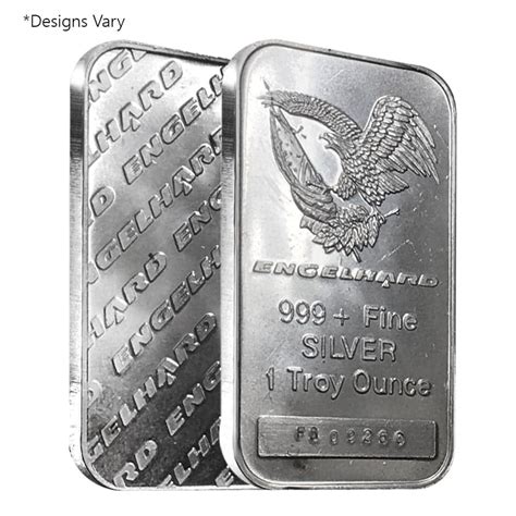 1 Oz Engelhard Silver Vintage Bar 999 Fine
