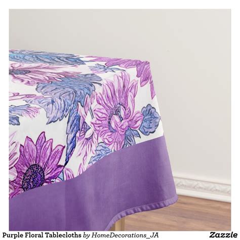 Elegant Purple Floral Tablecloths Outdoor Dining Table With Purple