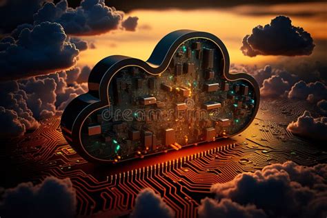 Cloud Computing Technology Concept Generative Ai Stock Illustration Illustration Of Protect
