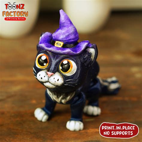 3d Printable Cute Flexi Halloween Cat By Toonz Factory