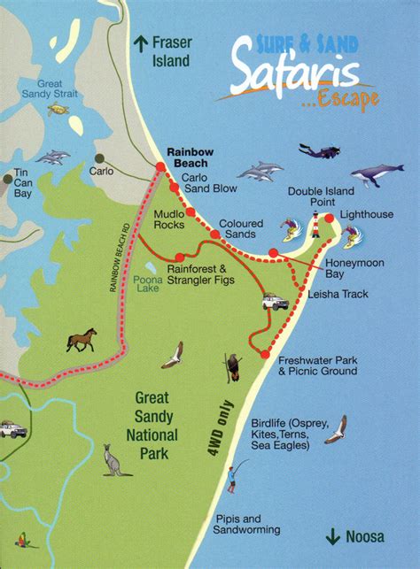 Rb Half Day Map Edited Rainbow Beach Tourist Information Centre