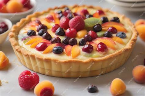 Premium Photo A Playful And Whimsical Take On A Classic Fruit Tart