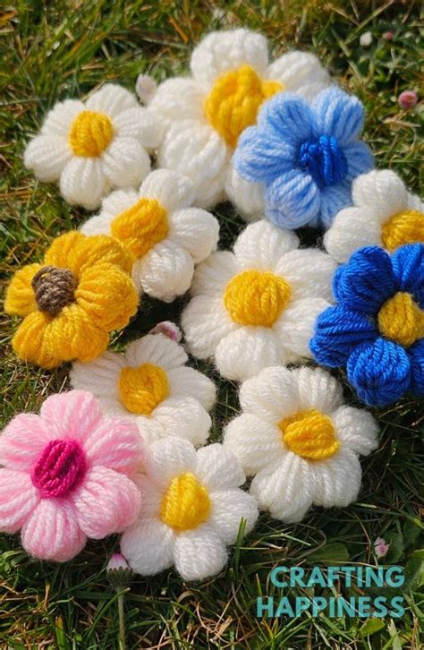 How To Crochet A Puff Stitch Daisy Flower Free Pattern Crafting