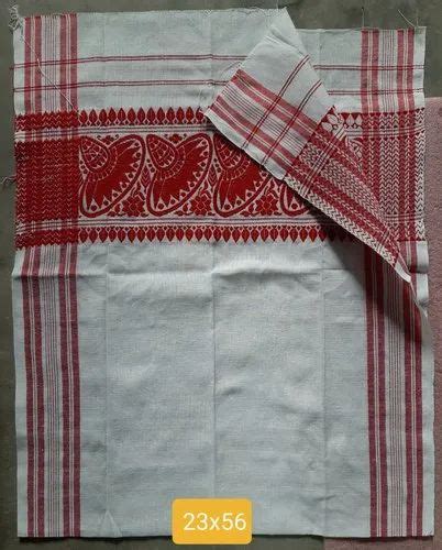 White Printed Assamese Cotton Gamcha 80 Gsm Size 2356 Inch At ₹ 32piece In Barabanki