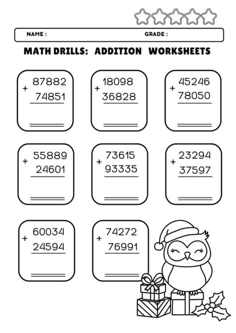 Multi Digit Addition Worksheets 5 Digit Addition Practice Math Drills