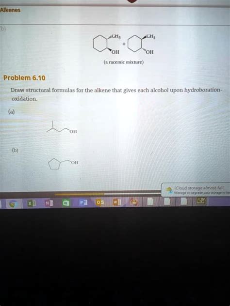 Alkenes Ch3 Ch3 Oh Oh A Racemic Mixture Problem 610 Draw Structural