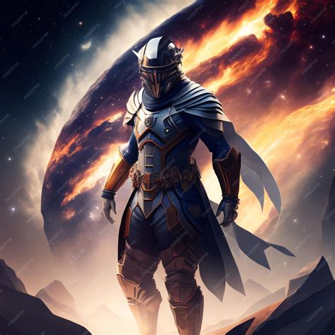Premium Ai Image Asassin Warrior Character With Galaxy Background For