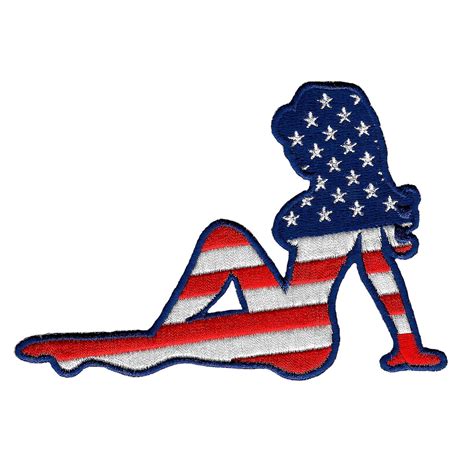 Mudflap Girl Embroidered Patch Usa Left