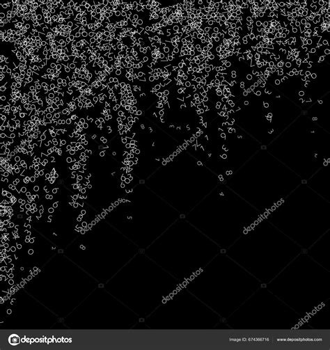 Falling Numbers Big Data Concept Binary White Chaotic Flying Digits