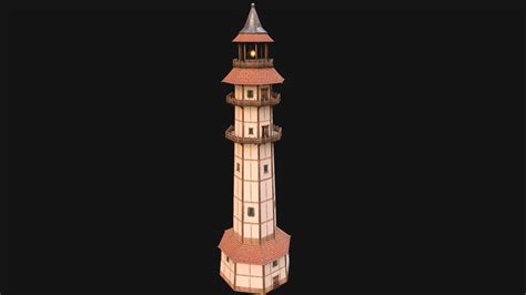 3d Medieval Lighthouse Tower With Interior Turbosquid 2195499
