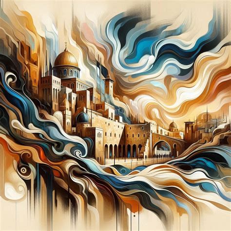 Jerusalem Abstract Wall Art Modern Jewish Printable Holy City
