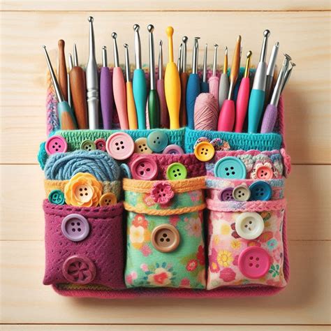 Crochet A Fabric And Yarn Crochet Hook Organizer