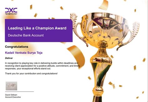 Venkata Surya Teja Kadali On Linkedin Leadinglikeachampion Dxctechnology 10 Comments