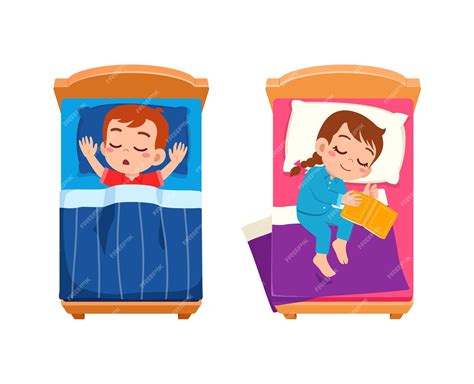 El Niño Pequeño Duerme En La Habitación Y Se Siente Cómodo Vector