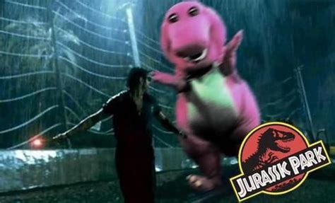 Barney On Jurassic Park Jurassic Park Jurassic Movies Barney The
