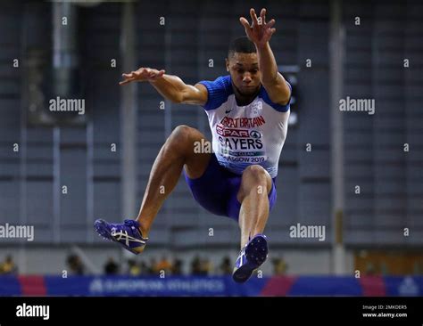 Feron Sayers Of Britain Makes An Attempt In The Mens Long Jump Qualifying At The European