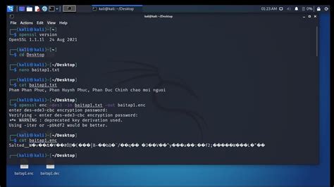 Cryptography sử dụng Openssl mã hóa và giải mã file trên kali linux YouTube