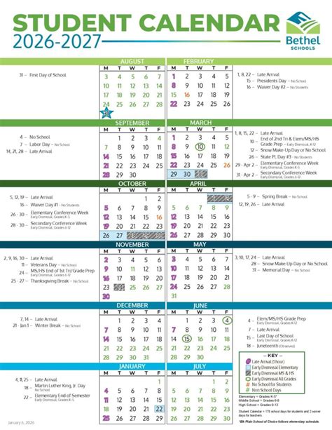 Bethel School District Calendar 2026 2027 In Pdf Washington