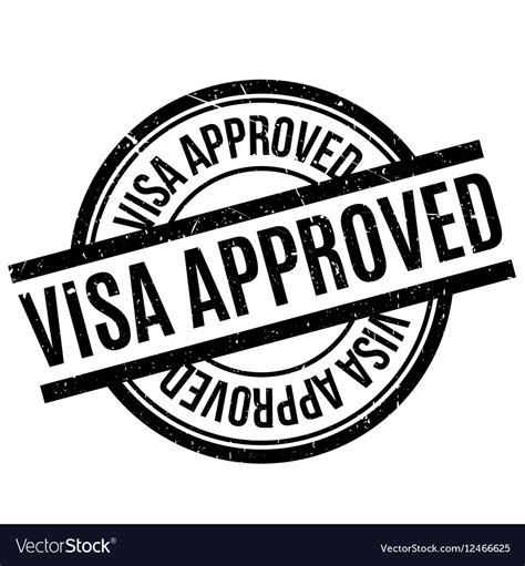 Visa Approved Rubber Stamp Royalty Free Vector Image