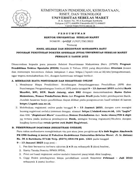 6495pengumuman Rektor Uns Tentang Hasil Seleksi Ppdss Ilmu Penyakit 6495pengumuman Rektor Uns Tentang Hasil Seleksi Ppdss Ilmu Penyakit