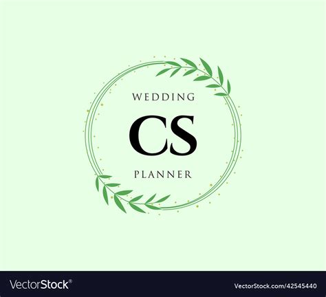 Cs Initials Letter Wedding Monogram Logos Vector Image