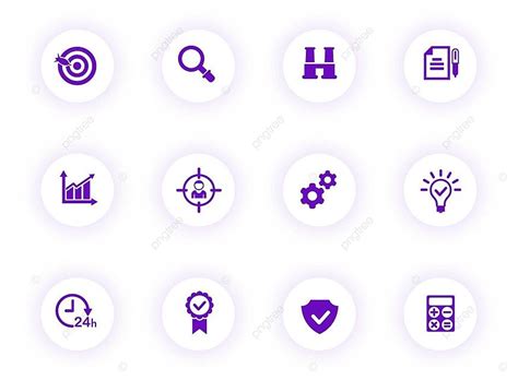 Purple Data Analytics Icons For Web And Mobile Design Vector