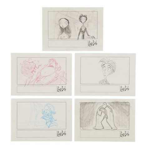Lot 562 Set Of Five Hand Drawn Storyboards Corpse Bride 2005