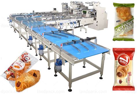 Automatic Bread Ciabatta Feeding Flow Wrapping Packing Machine Line