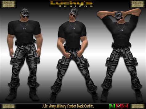 Second Life Marketplace Ld Army Military Combat Black Outfit