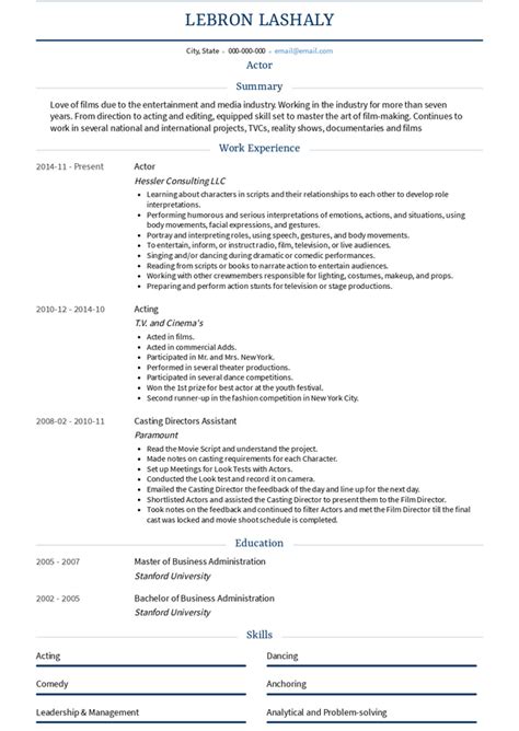 Acting No Experience Resume Examples And Templates