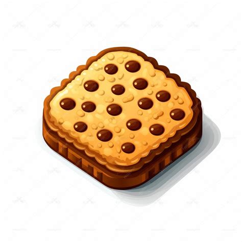 Premium Ai Image Pixel Cookie Icon On White Background