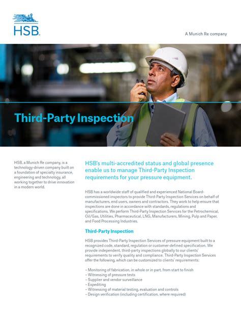 Hsb Third Party Inspection Pdf