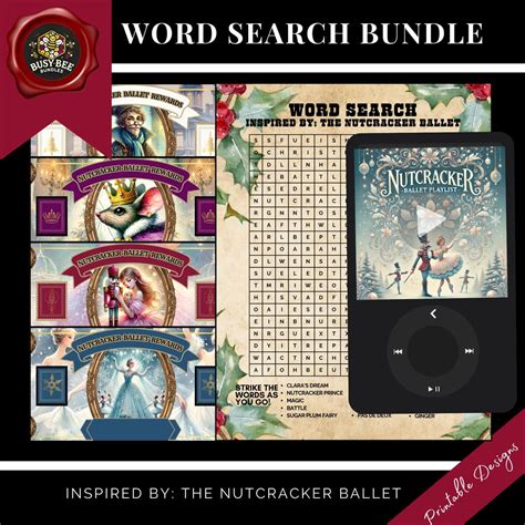 The Nutcracker Ballet Word Search And Rewards Bundle Printable Theatre