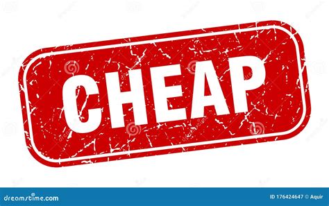 Cheap Stamp Cheap Square Grungy Isolated Sign Stock Vector