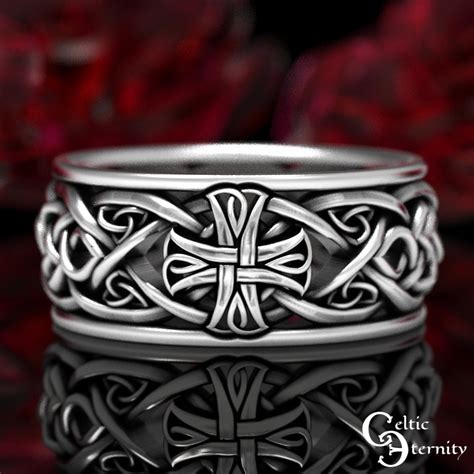 Anillo De Cruz Celta De Plata De Ley Alianza Irlandesa Alianza Celta