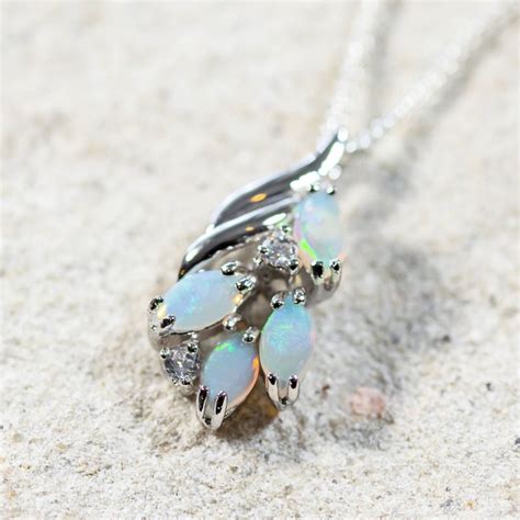 Marisol Blue Crystal Opal Silver Pendant Black Star Opal