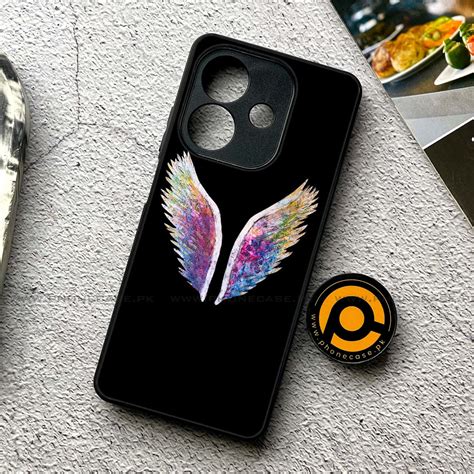 Oppo A3x Angel Wings Series Premium Printed Glass Soft Bumper Shoc