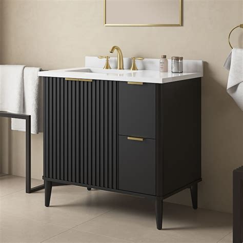 Ove Decors Gabi 36 In Onyx Black Undermount Single Sink Bathroom Vanity