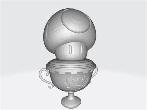 Stl File Mushroom Cup Trophy Mario Kart Lowpoly 🍄・3d Printing Template