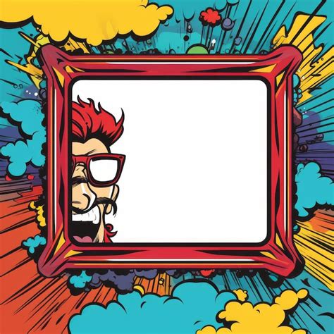 Premium Ai Image Comic Book Frame With The Face Of A Man With Glasses