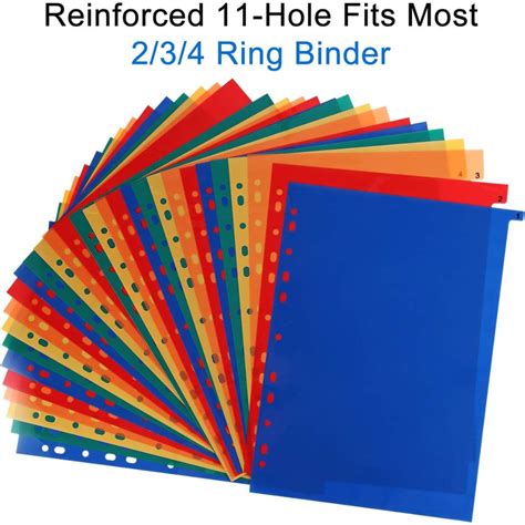 File Separators A4 File Dividers Pvc Multi Colours 1 To 31 Marina