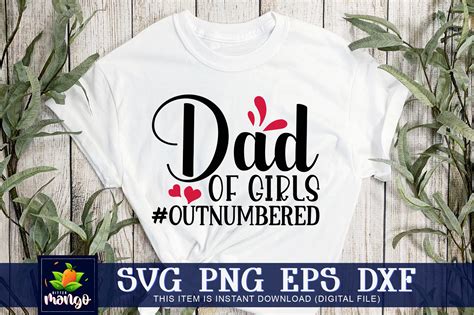 Dad Of Girls Outnumbered Graphic By Bittermango · Creative Fabrica