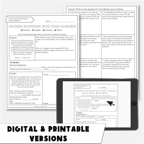 Solving Multi Step Equations From Word Problems Notes Lauren Fulton Math