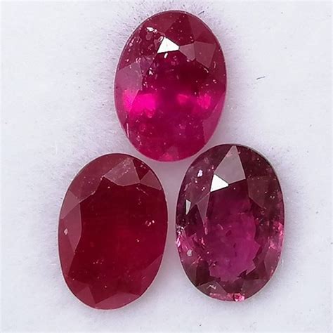 3 Pcs Ruby 1 87 Ct Certified Gemologist Report Auction Online Catawiki