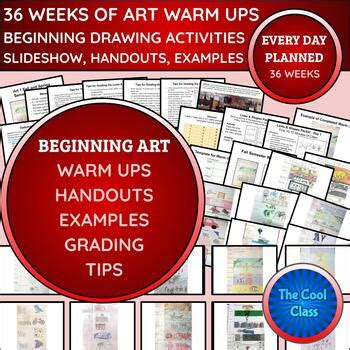 Art Warm Up Activities For Entire School Year 36 Weeks Beginning